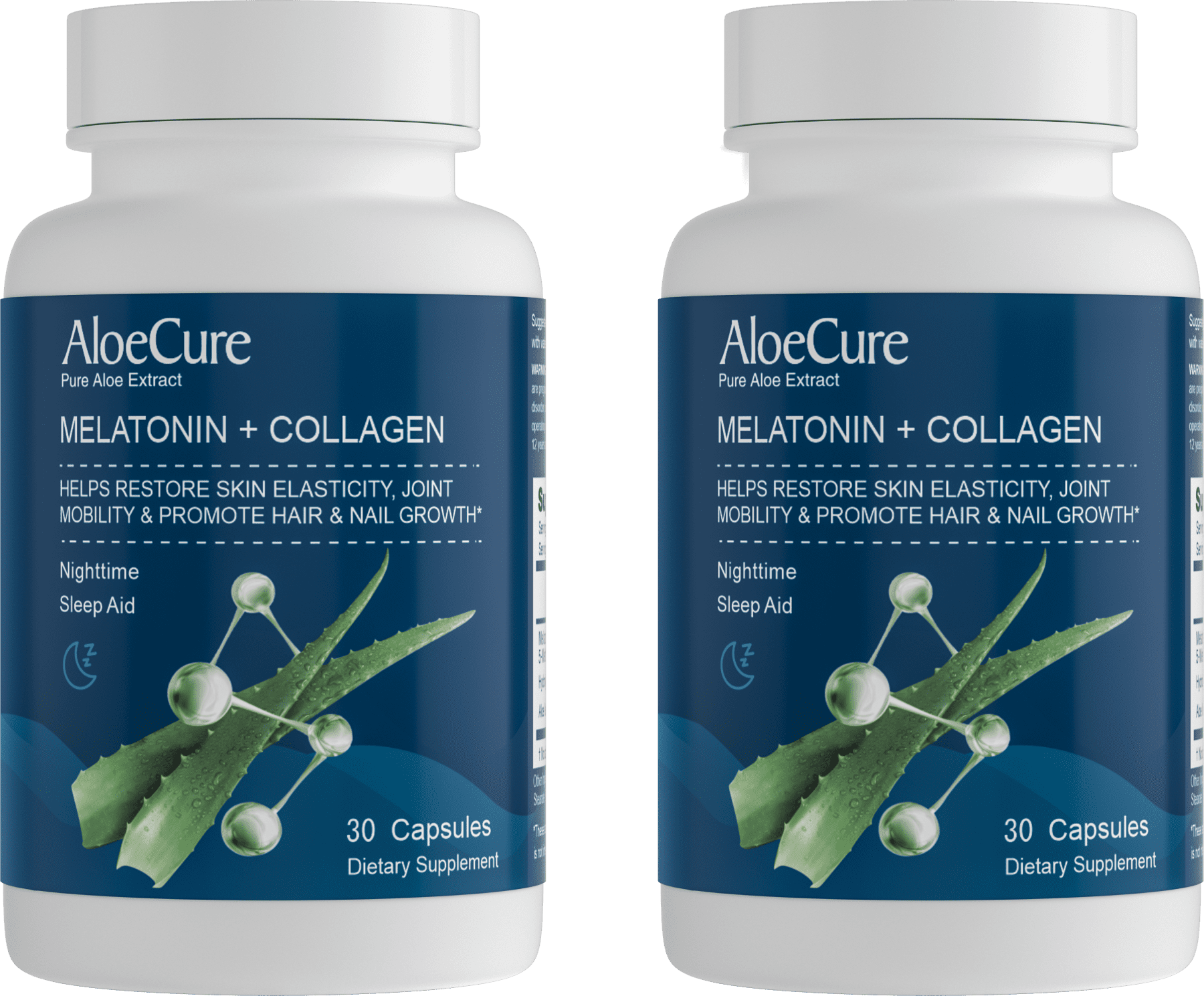 AloeCure Natural Melatonin + Collagen with Organic Aloe Vera - Natural ...