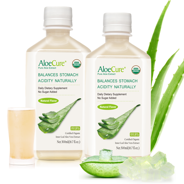 AloeCure USDA Organic Aloe Vera Juice Natural Flavor, Made Within 12 ...