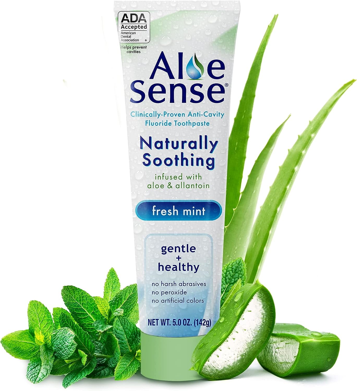 AloeSense Natural Fluoride Toothpaste for Sensitivity & Gum Irritation ...