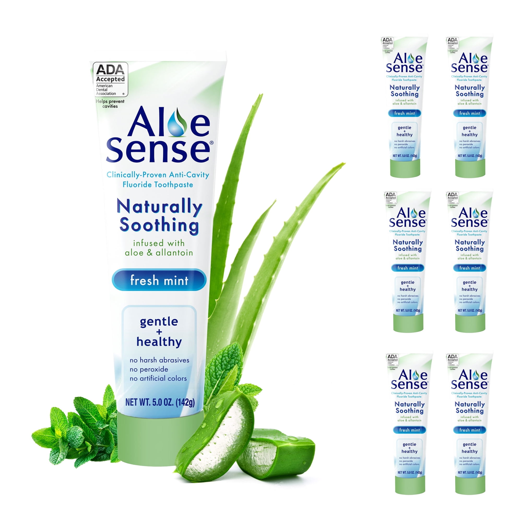 AloeSense Naturally Soothing Fluoride Toothpaste for Gum Irritation ...