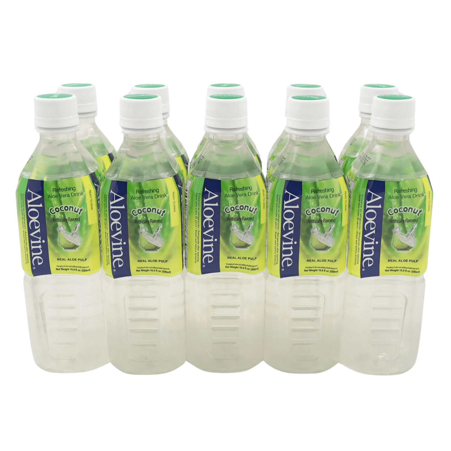 Aloevine Aloe Vera Drink Coconut flavor juice pure with chunks of aloe ...