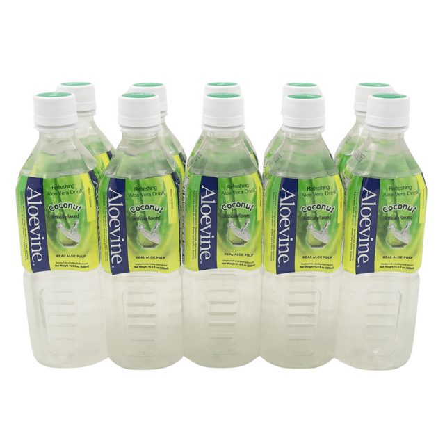 Aloevine Aloe Vera Drink Coconut flavor juice pure with chunks of aloe ...