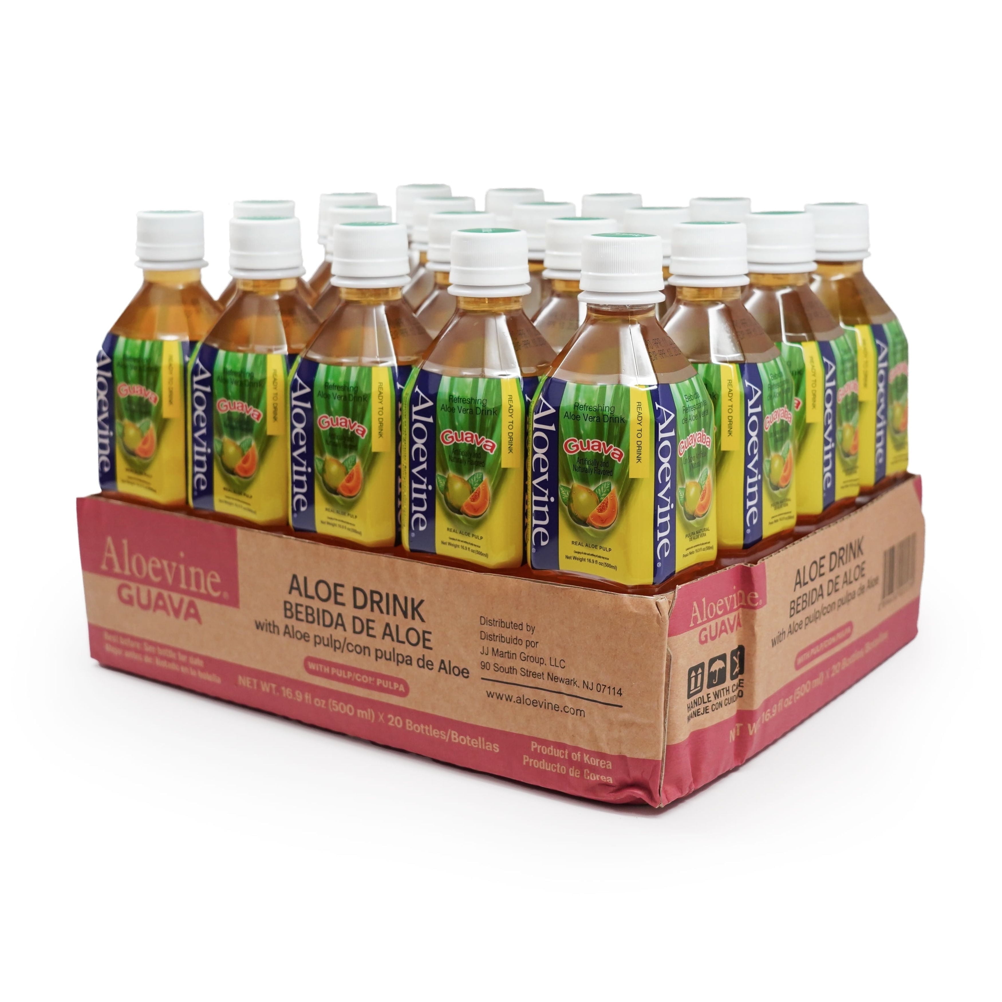 Aloevine Guava Aloe Vera Drink with Aloe Pulp, 16.9 fl oz, 20 Count ...