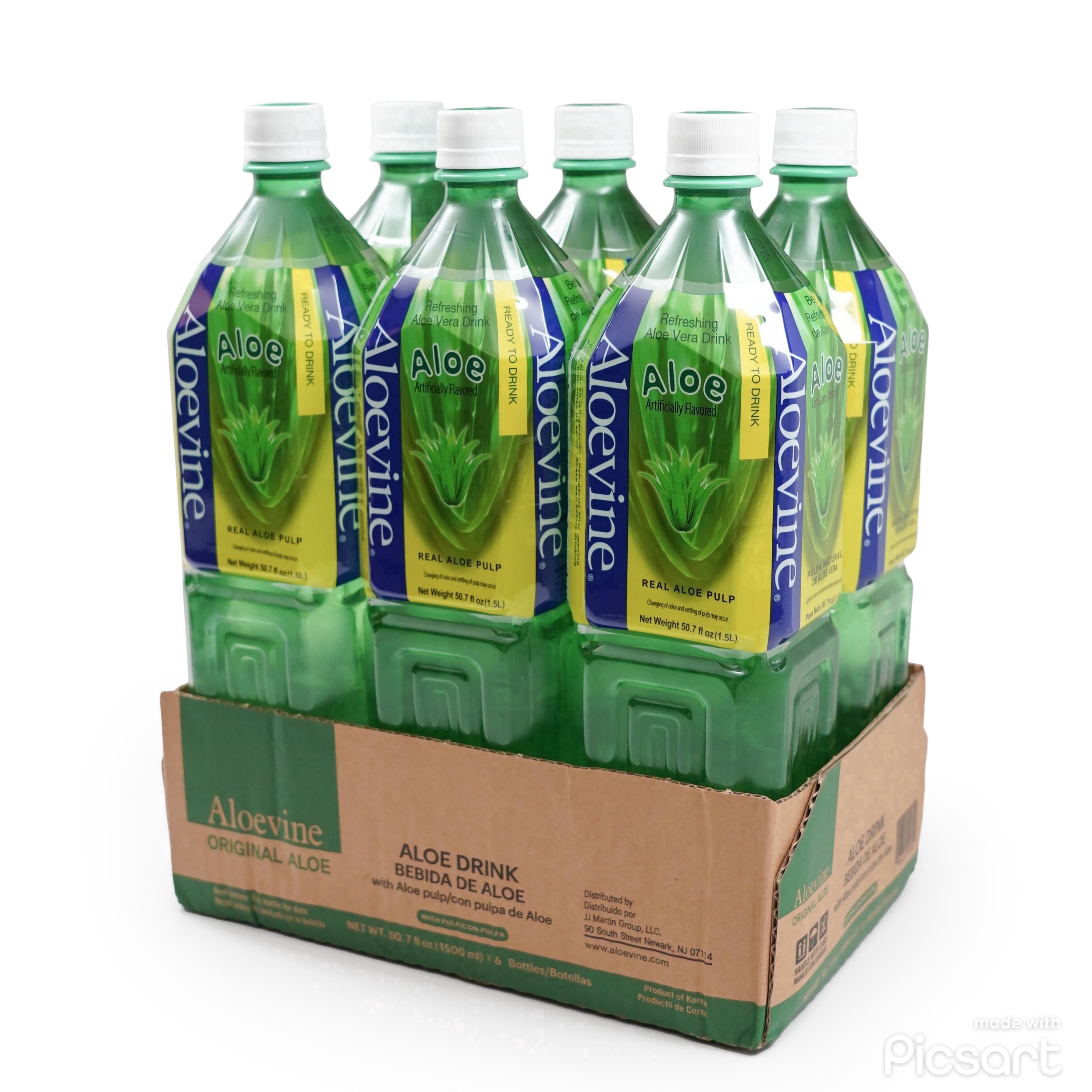 Aloevine Original Aloe Vera Drink with Aloe Pulp, 50.7 fl oz, 6 Count ...