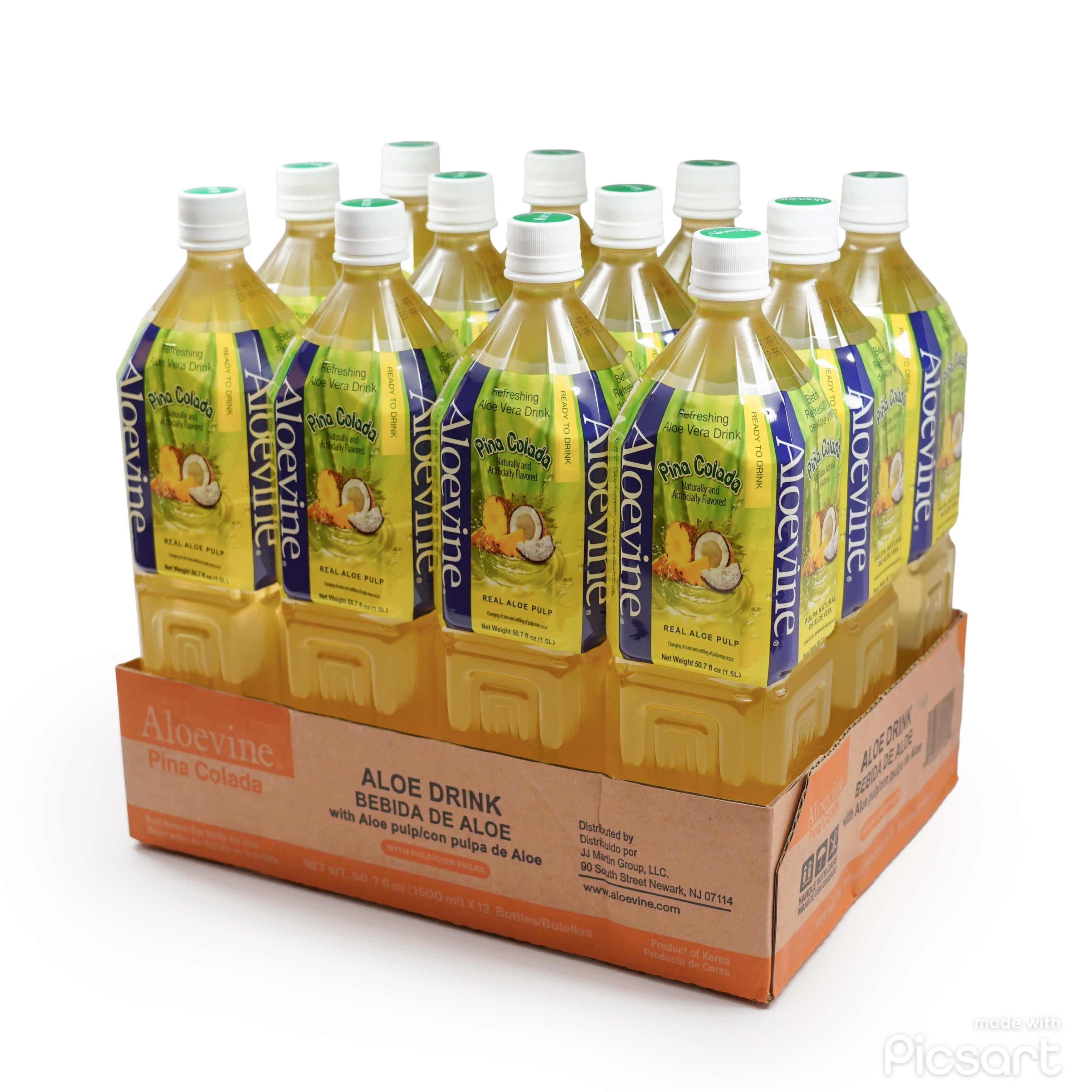 Aloevine Ready-to-Drink Aloe Vera Beverage, Pina Colada Flavor, 12 Pack ...