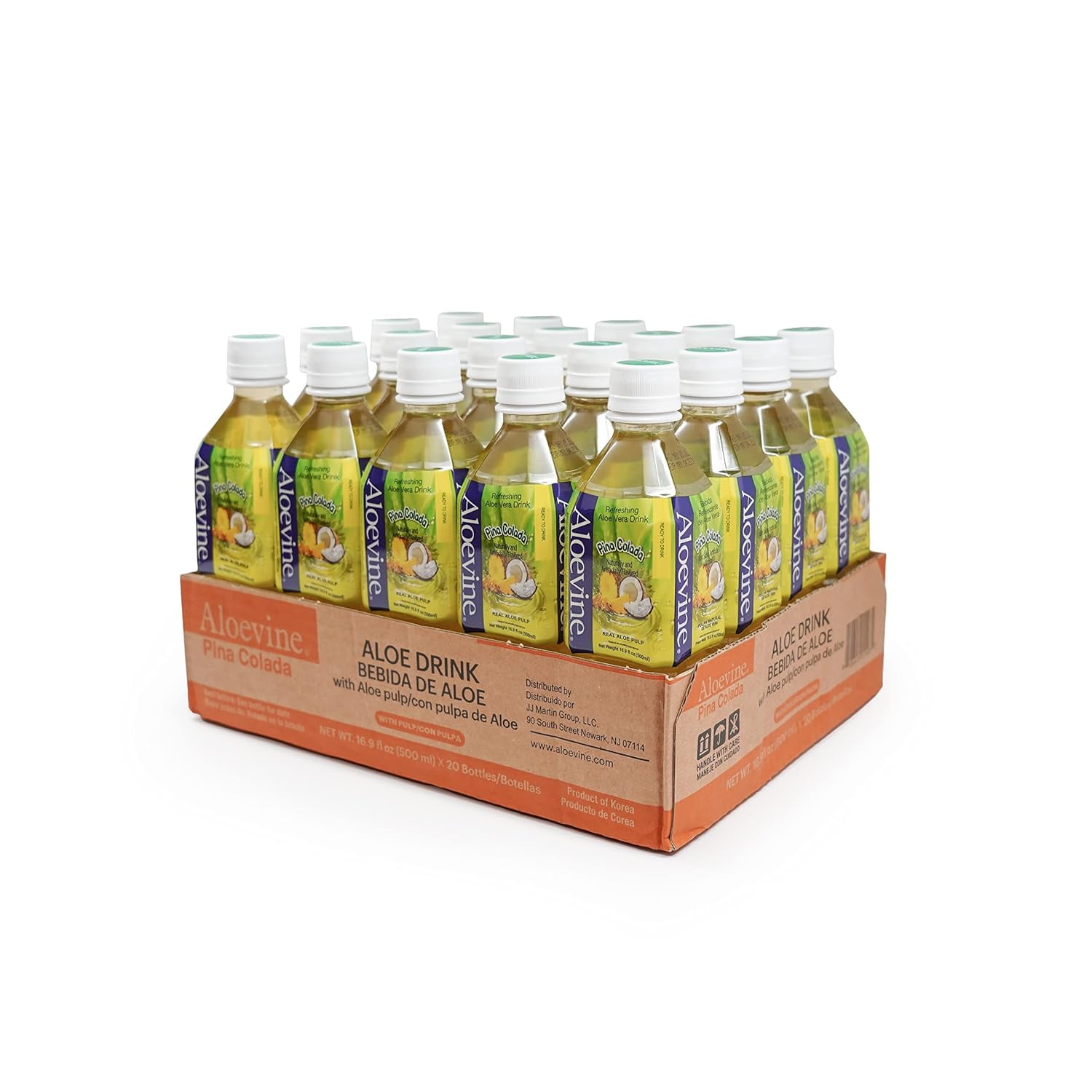 Aloevine Aloe Vera Drink Pina Colada juice, 16.9 fl oz, 20 pack Coconut ...