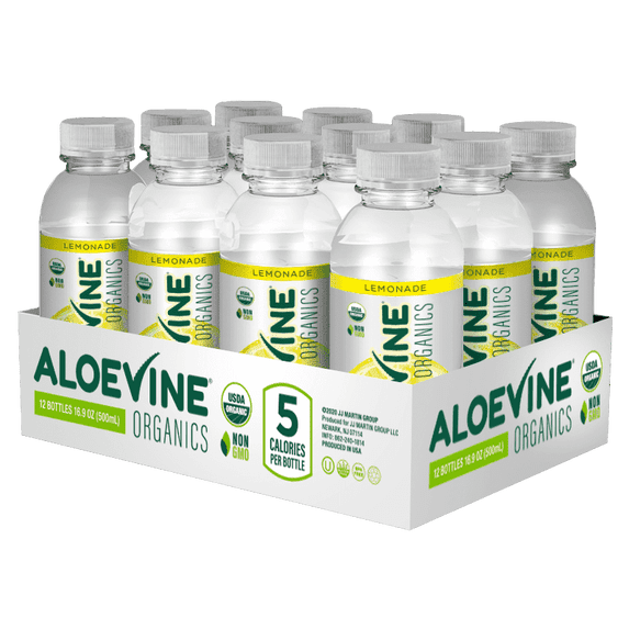 Aloevine Organics Lemonade Organic Aloe Drink, 16.9 fl oz, 12 Count ...
