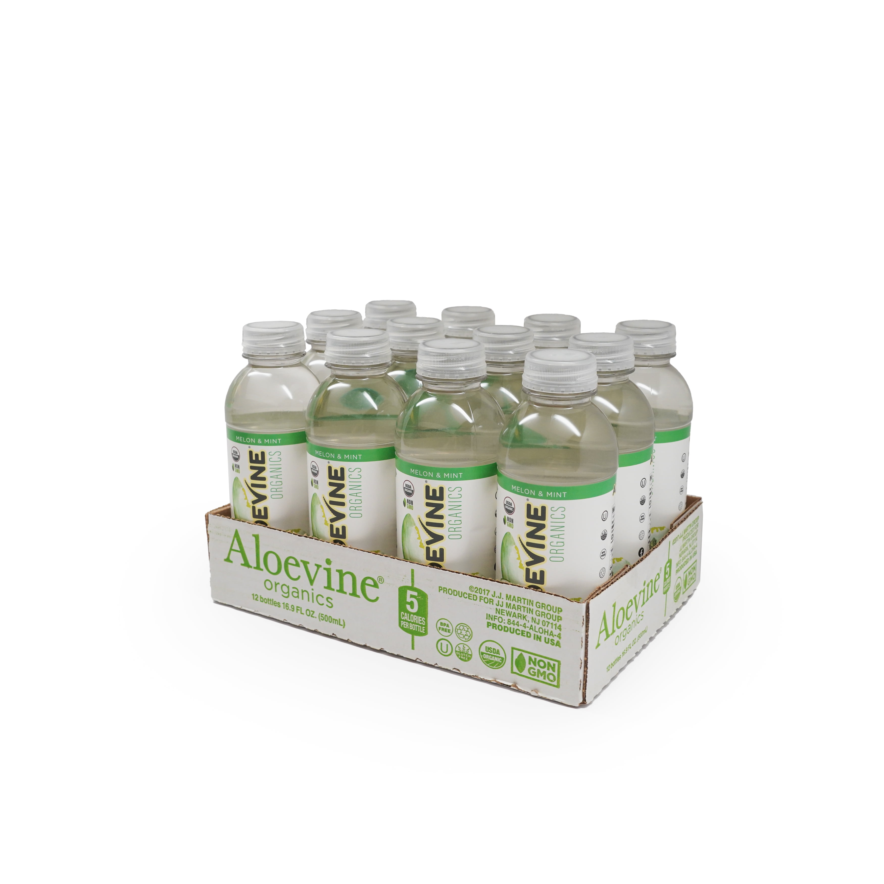 Aloevine Organics, Melon + Mint, Low Calorie, Low Sugar (16.9 fl oz, 12 ...