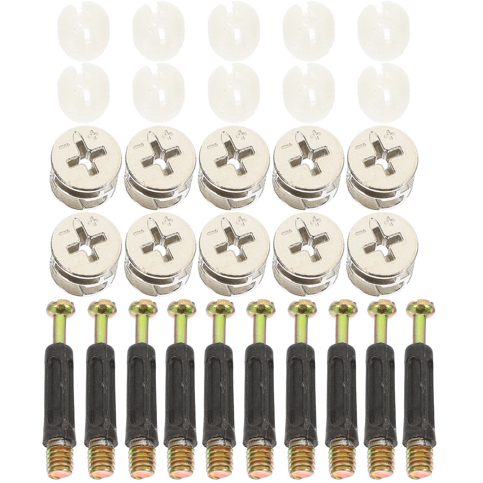 Aloha 10 Sets Furniture Connectors Cam Fittings Pre-Inserted Nuts ...