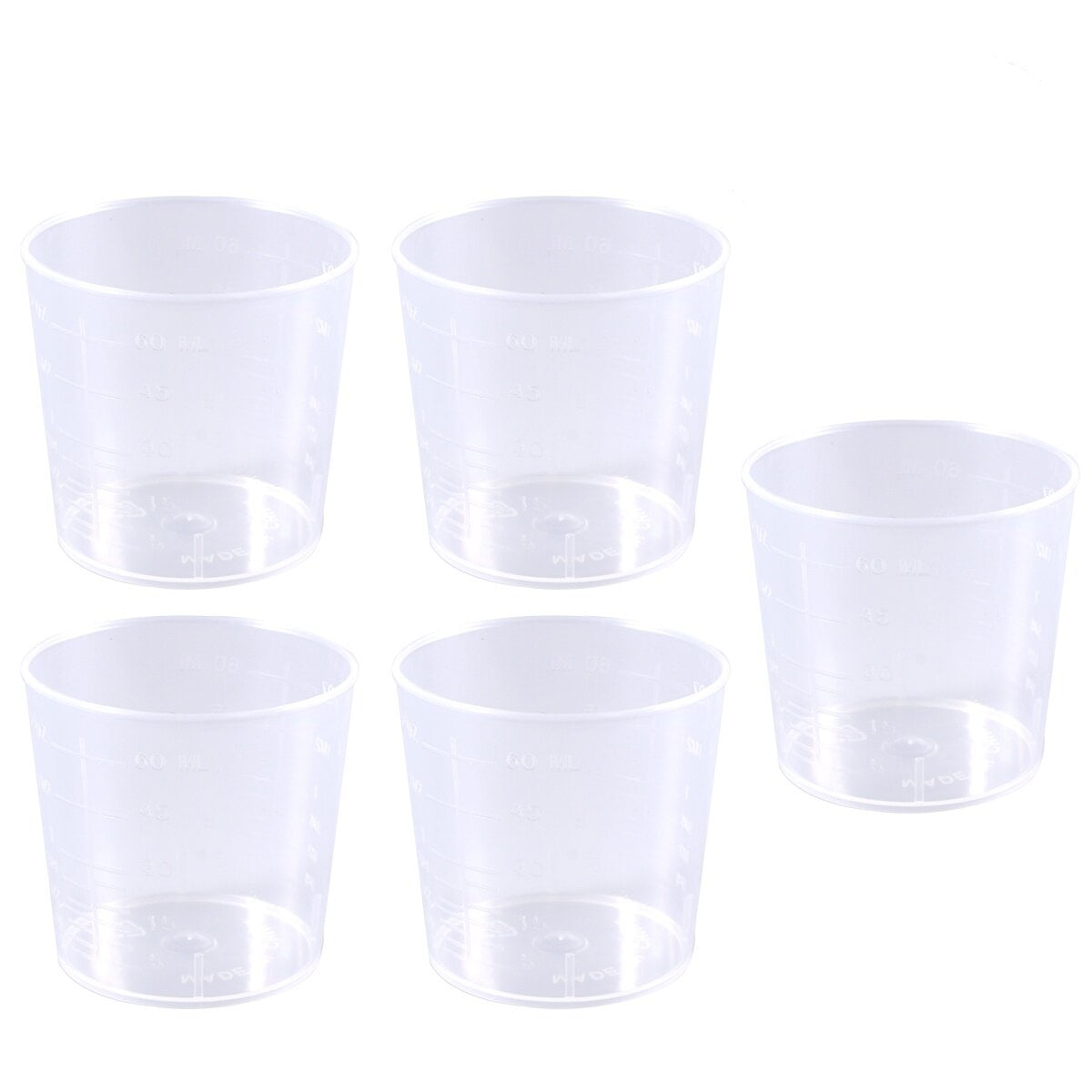 Aloha 10pcs 60mL Plastic Graduation Beakers Measurement Beaker ...