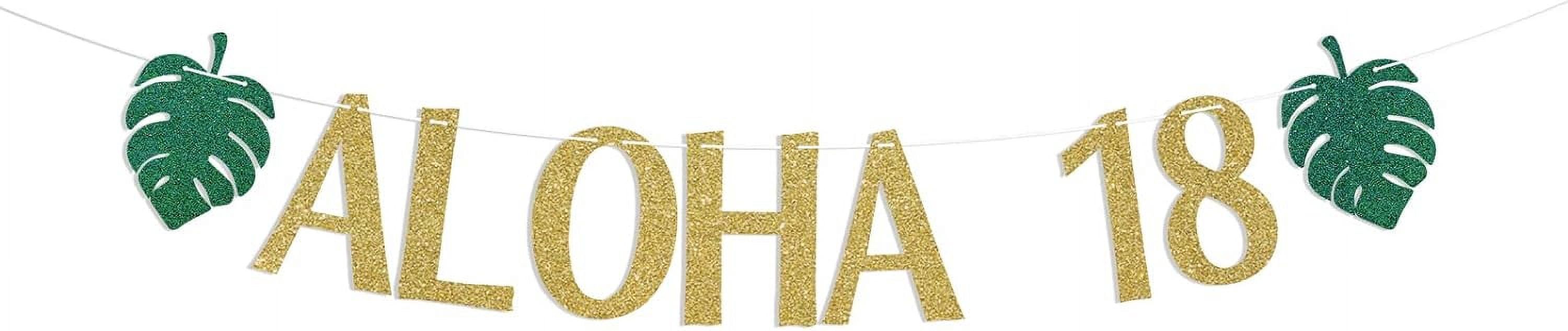 Aloha 18 Banner, Hawaiian Aloha Happy 18th Birthday Banner, Hawaiian ...