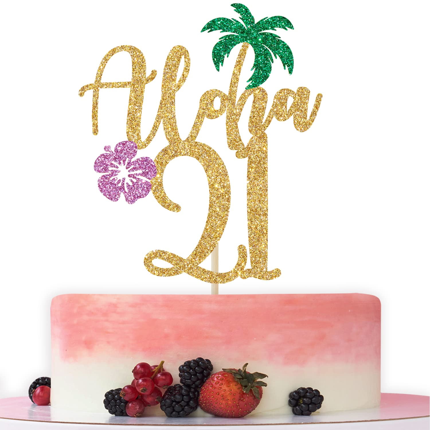 Aloha 21 CakeTRDN Topper, Hawaiian 21st Birthday Decorations, Aloha ...
