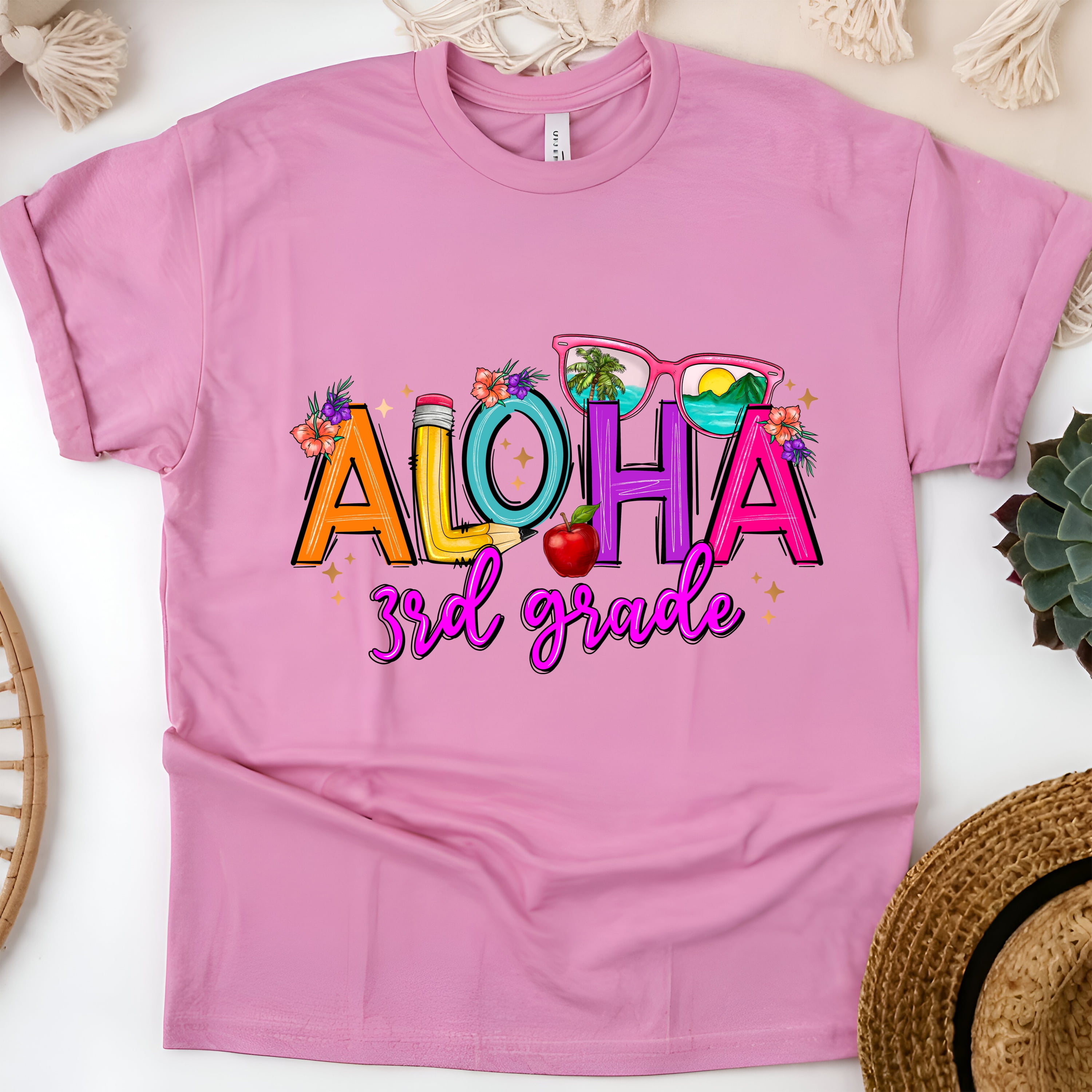 Aloha 3rd Grade Shirt – Back to School Tropical Teacher T-Shirt, Azalea ...
