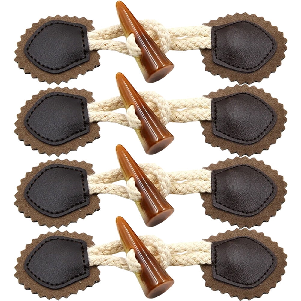 Aloha 4 Pairs of Toggle Buttons Leather Clothing Toggle Buttons Retro ...
