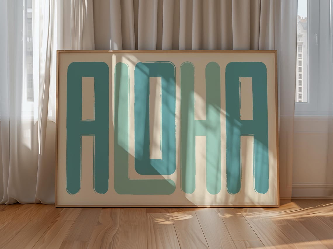 Aloha Art Print! Boho, Minimalist Modern Art, Boho&Minimalistdecor ...