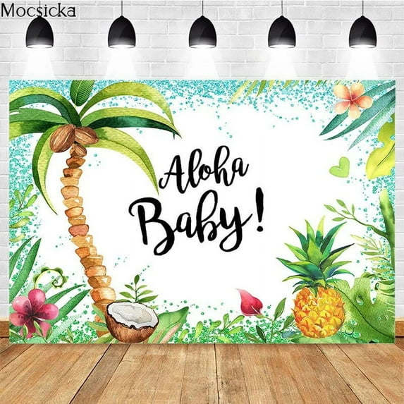 Aloha Baby Photography Background Coconut Tree Jungle Pineapple ...