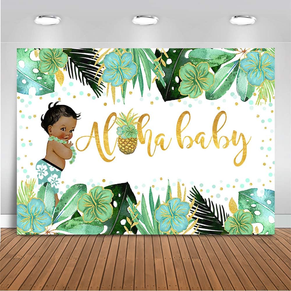 Aloha Baby Shower Backdrop It's a Boy Summer Baby Shower Party ...