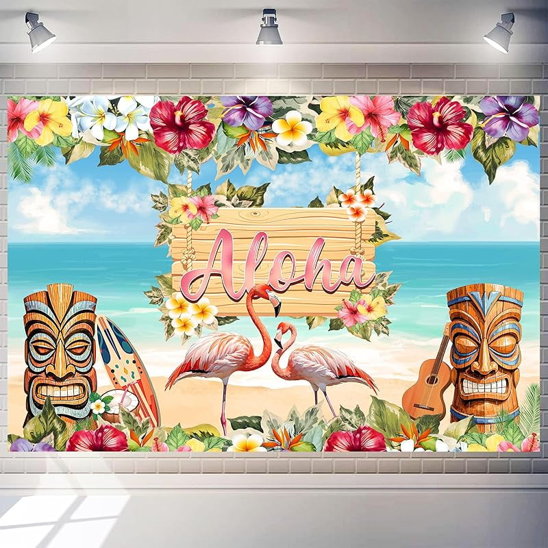Aloha Backdrop for Party Tropical Summer Beach Photography Background ...