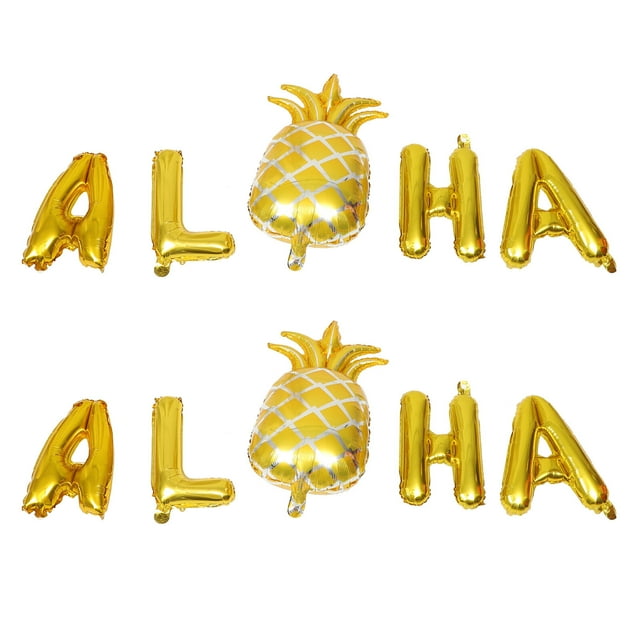 Aloha Balloons 2 Sets of Aloha Balloons Pineapple Balloons ALOHA Banner ...