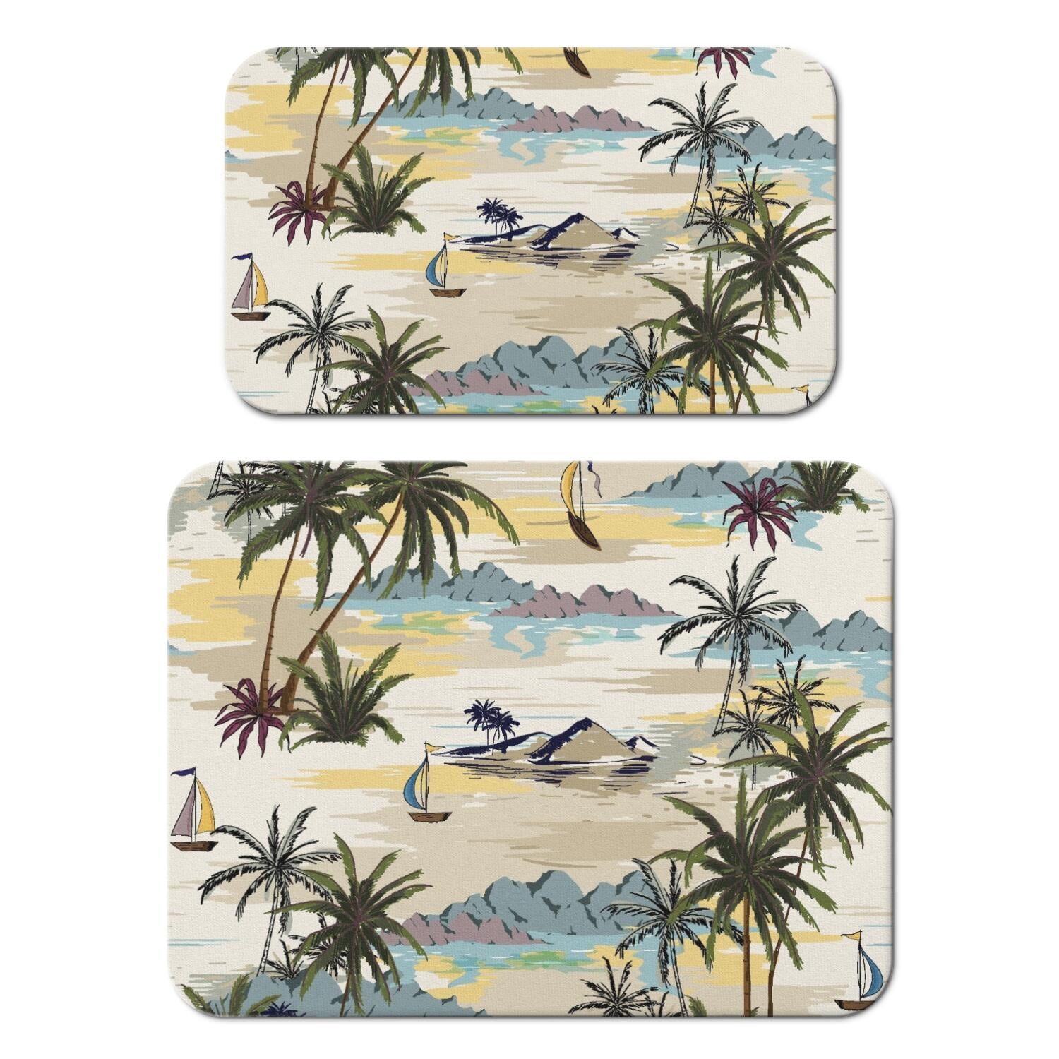 Aloha Beach Vacation Dish Drying Mat, Hawaiian Island Classic Coffee ...