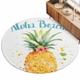 Aloha Beaches Area Rugs 3' (Round) Pineapple Summer Fruit Floor Rug Non ...
