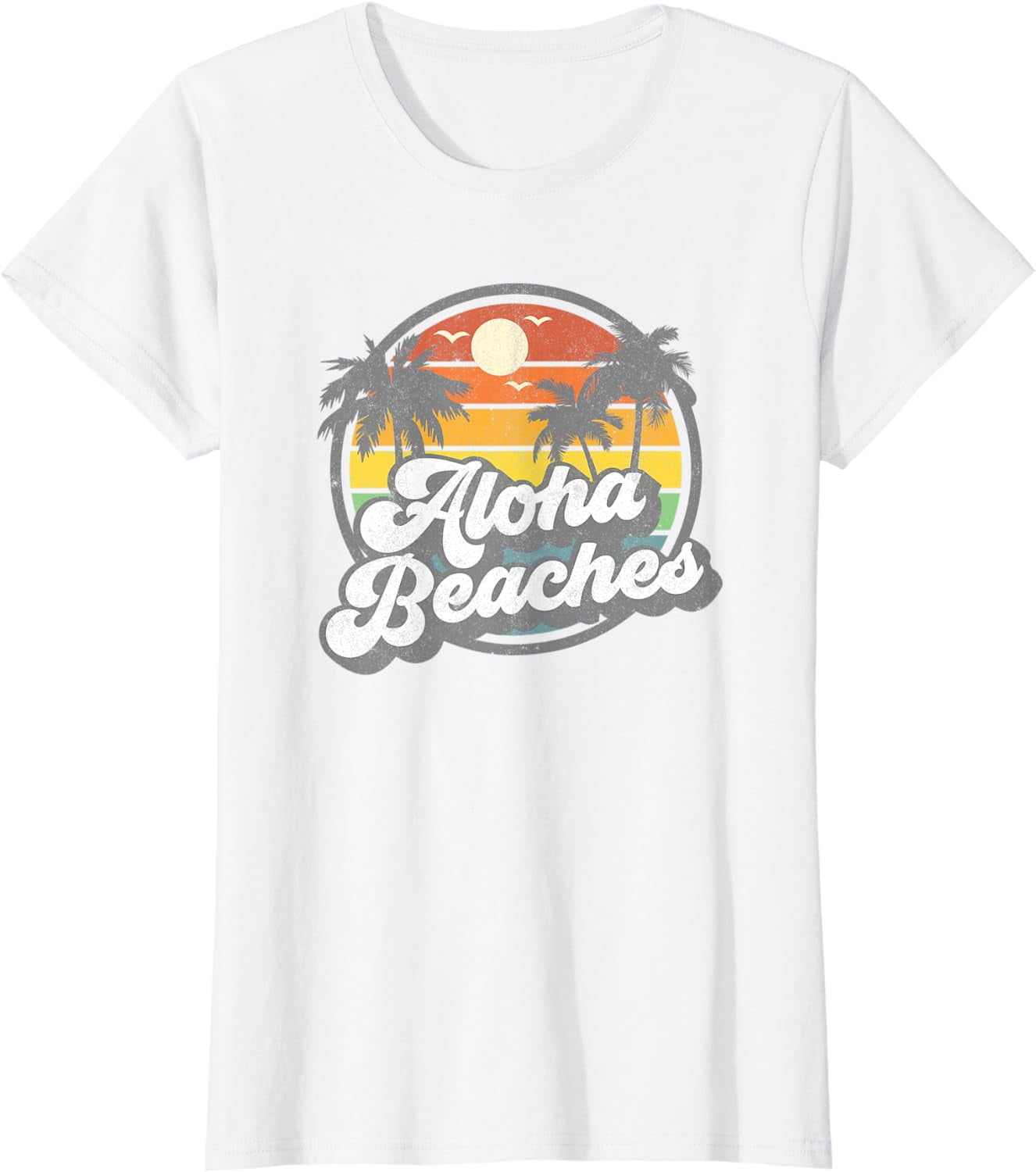 Aloha Beaches Funny Retro Beach 70s Vintage Womens Gift Idea T-Shirt ...