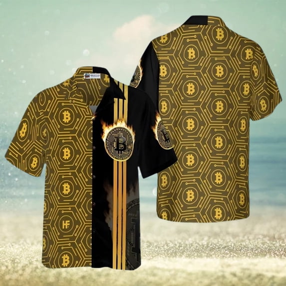 Aloha Bitcoin Flame Hawaiian Shirt - Walmart.com