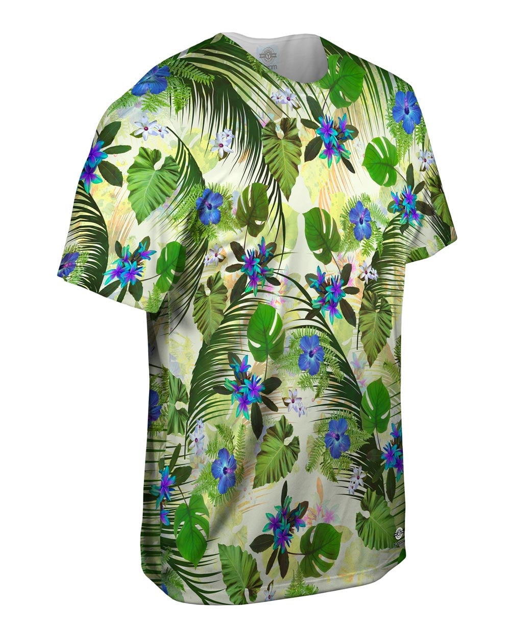 Aloha Blue Flowers Pattern Mens T-Shirt All Over Print - Walmart.com