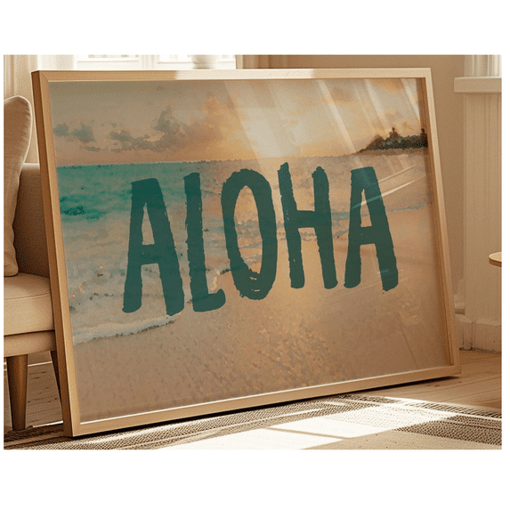 Aloha Boho Hawaiian Minimalist Wall Art Poster Home Decor Office Wall ...