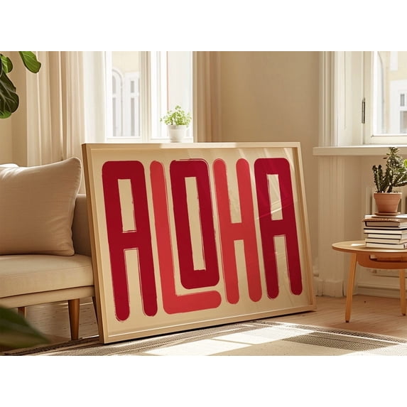 Aloha Boho Minimalist Hawaiian Art Poster, Home Decor , Poster Print ...