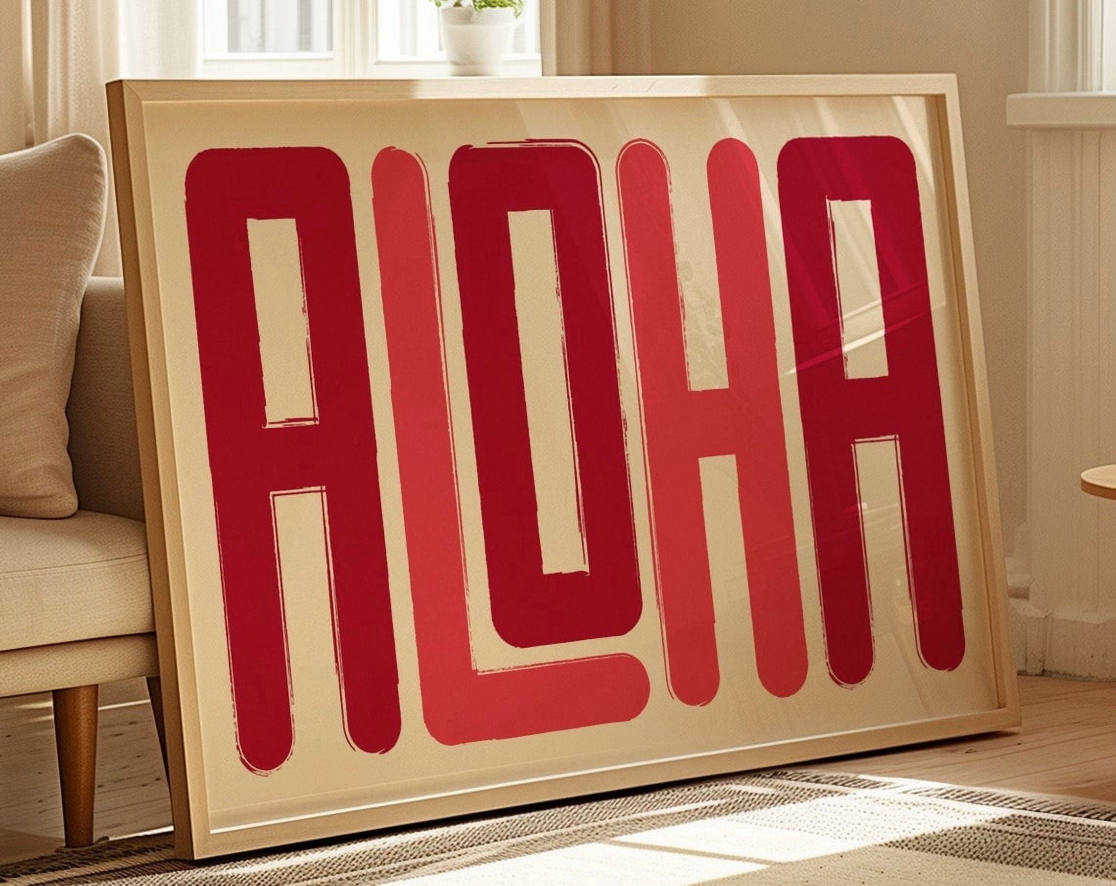 Aloha Boho Minimalist Hawaiian Style Poster Modern Room Decor Print ...