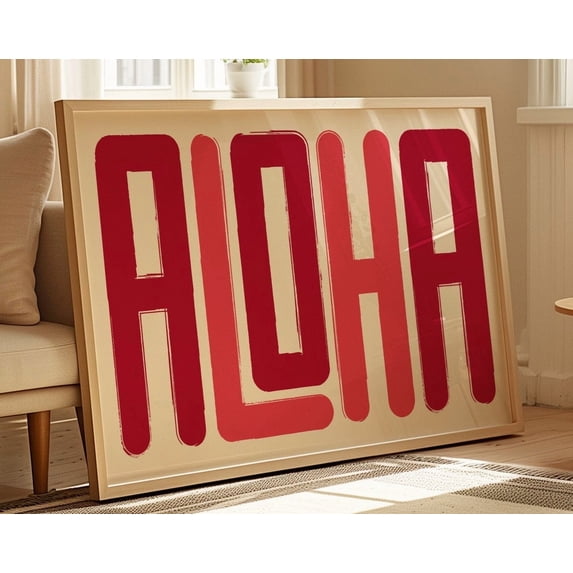 Aloha Boho Minimalist Hawaiian Style Poster Modern Room Decor Print ...