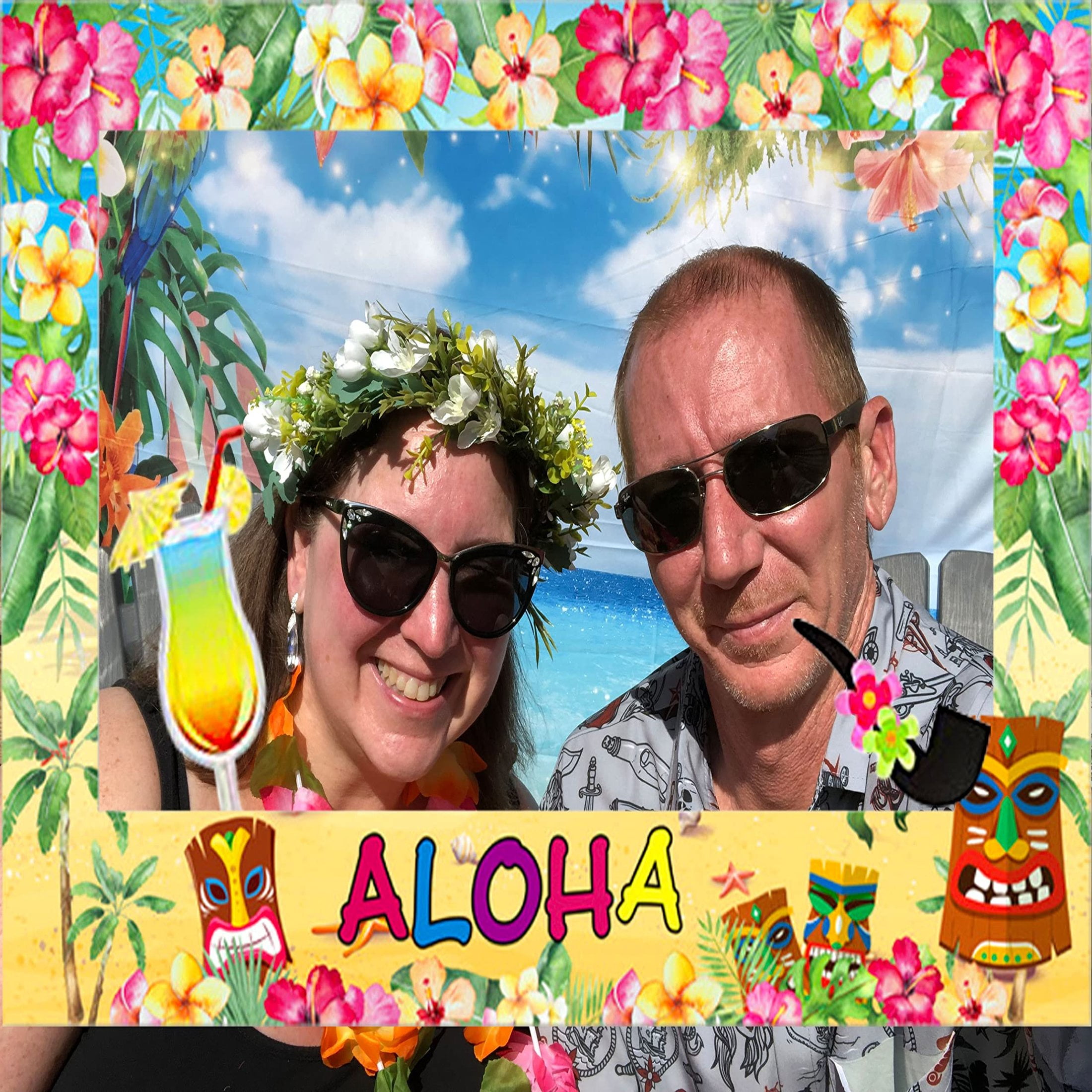 Aloha Celebration Photo Booth Kit - Fun Hawaiian Props and Frames for ...