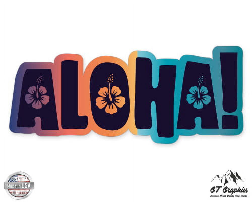 Aloha Colorful - 3" Vinyl Sticker - For Car Laptop I-Pad Phone Helmet ...
