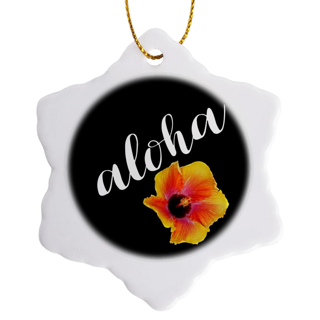 3drose, Aloha. Cursive White Lettering with a Photo of a Hibiscus on ...