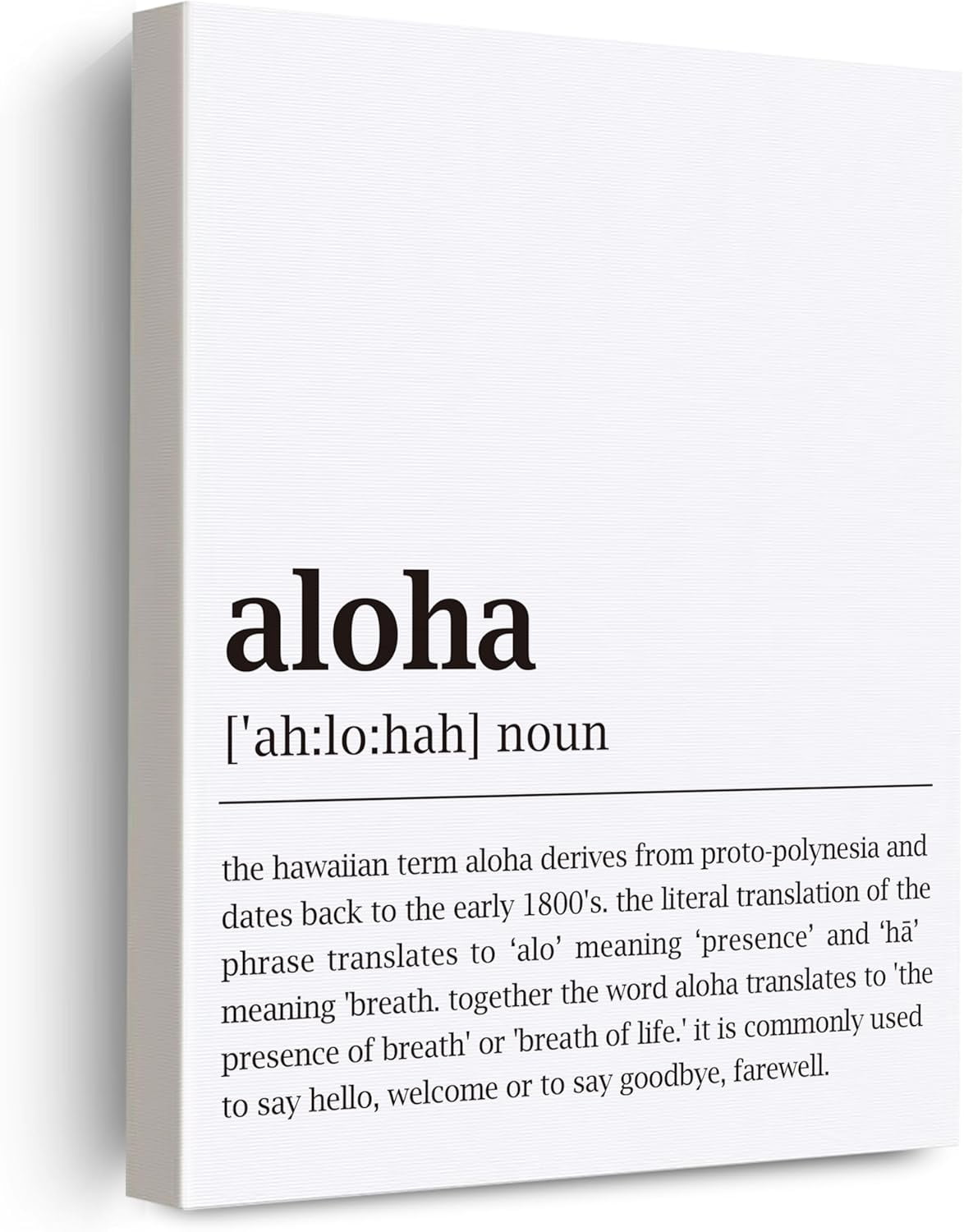 Aloha Definition Canvas Poster Painting Wall Art, Aloha Definition ...