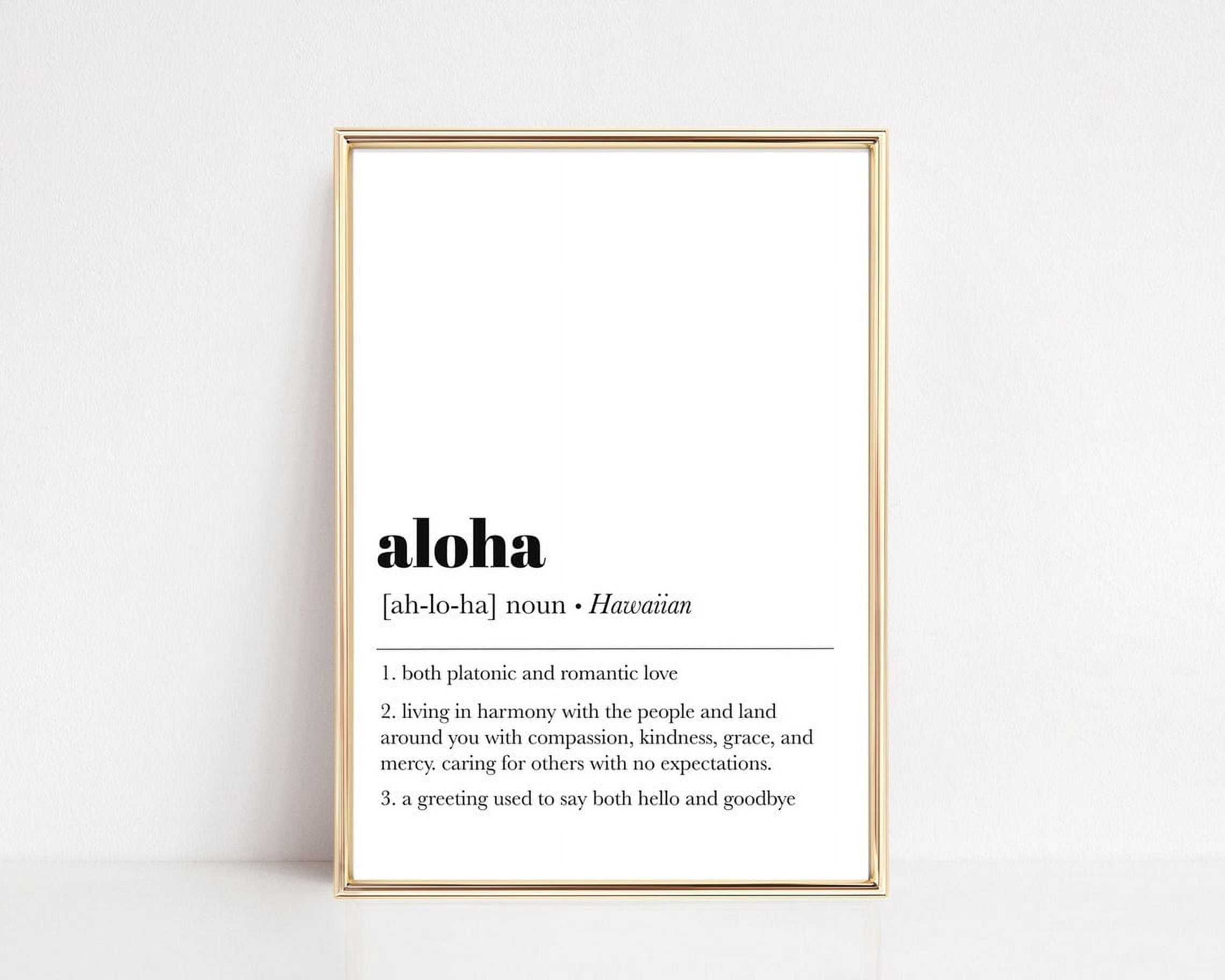 Aloha Definition Minimalist Hawaiian Inspired Wall Art, Stretched ...