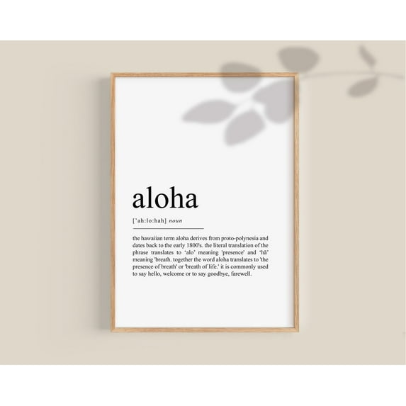 Aloha Definition Poster Hawaii New home decor Hawaiian Wall ...
