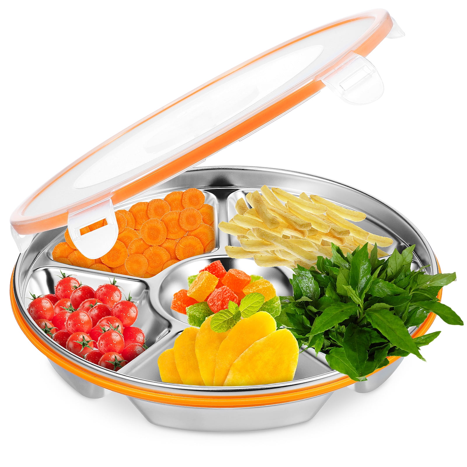 Aloha Divided Serving Tray With Lid Snack Containers With Lids Veggie ...