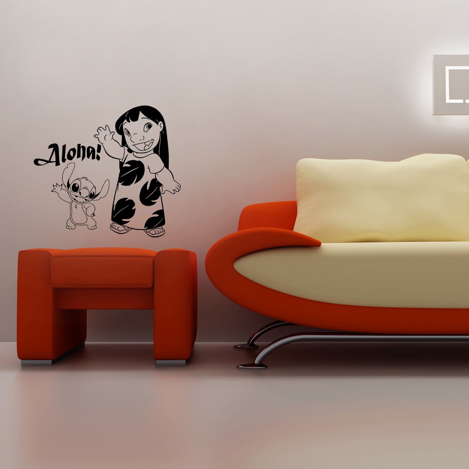 Aloha Experiment 626 Cartoon Quote Character Cartoon Wall Sticker Art ...