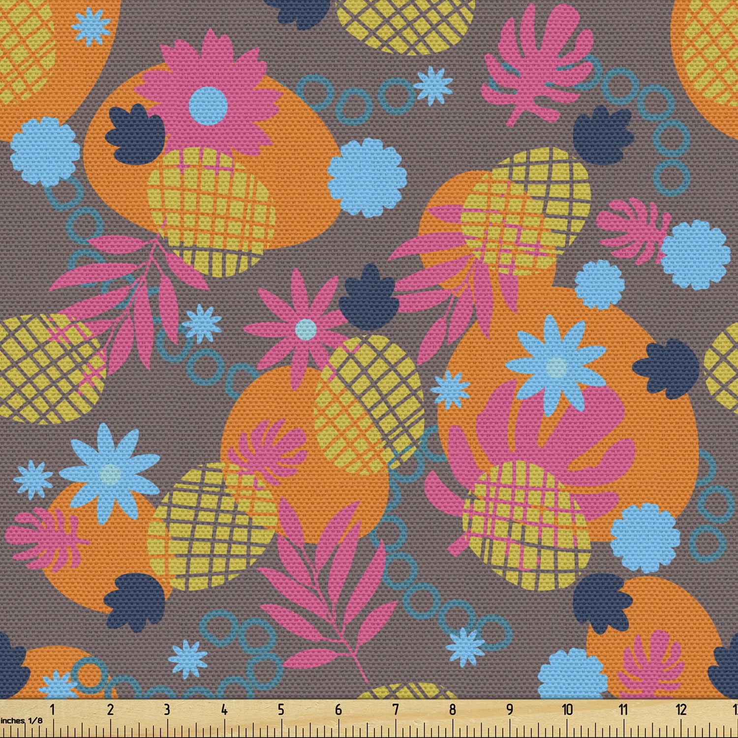 Ambesonne Aloha Fabric by the Yard Upholstery, Colorful Flowers ...