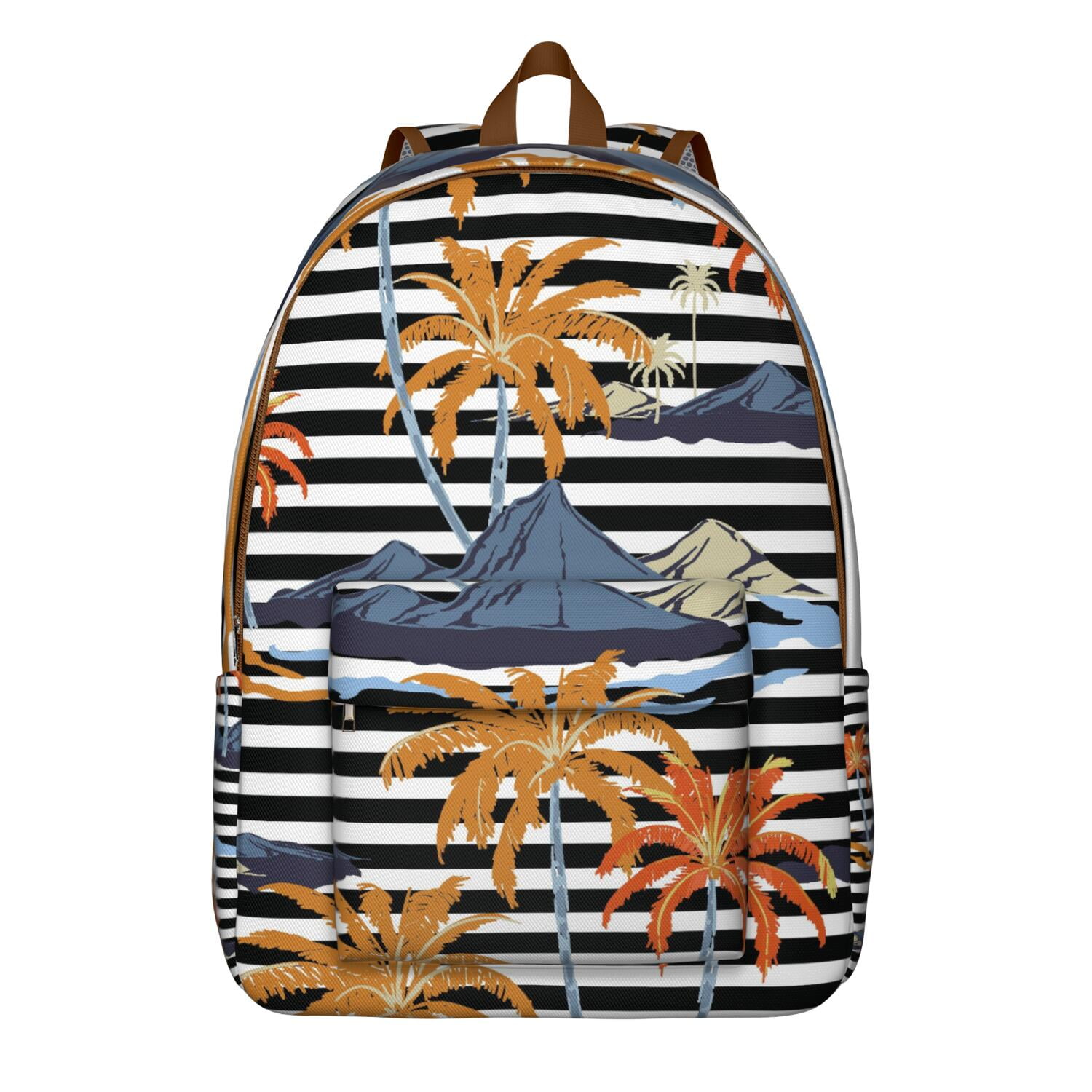 Aloha Floral Backpack, Hawaiian Palm Leaf School Bag with Tropical ...