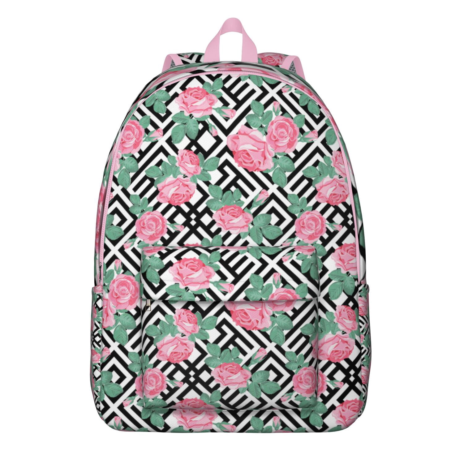 Aloha Floral Backpack, Hawaiian Palm Leaf School Bag with Tropical ...