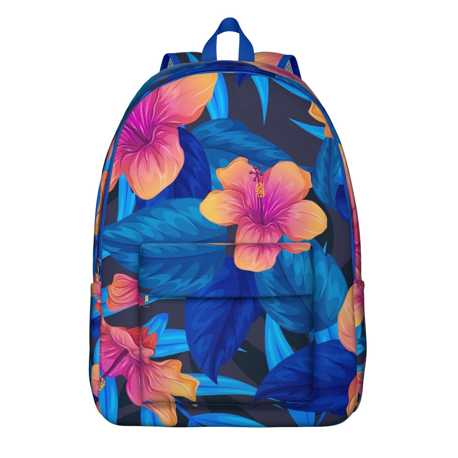 Aloha Floral Backpack, Hawaiian Palm Leaf School Bag with Tropical ...