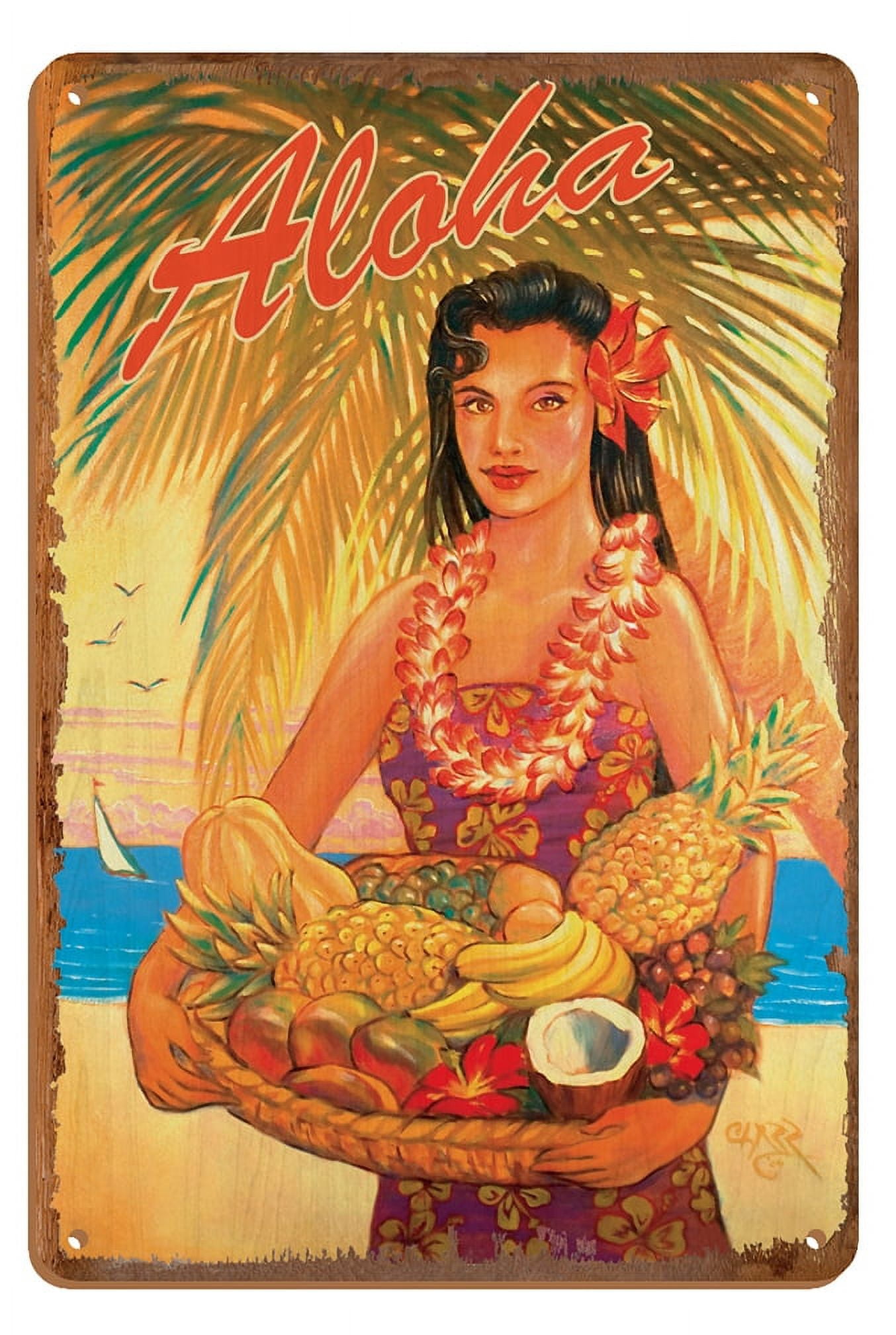 Aloha Fruit Basket - Hawaii Woman (Wahine) - Tropical Fruit Basket ...