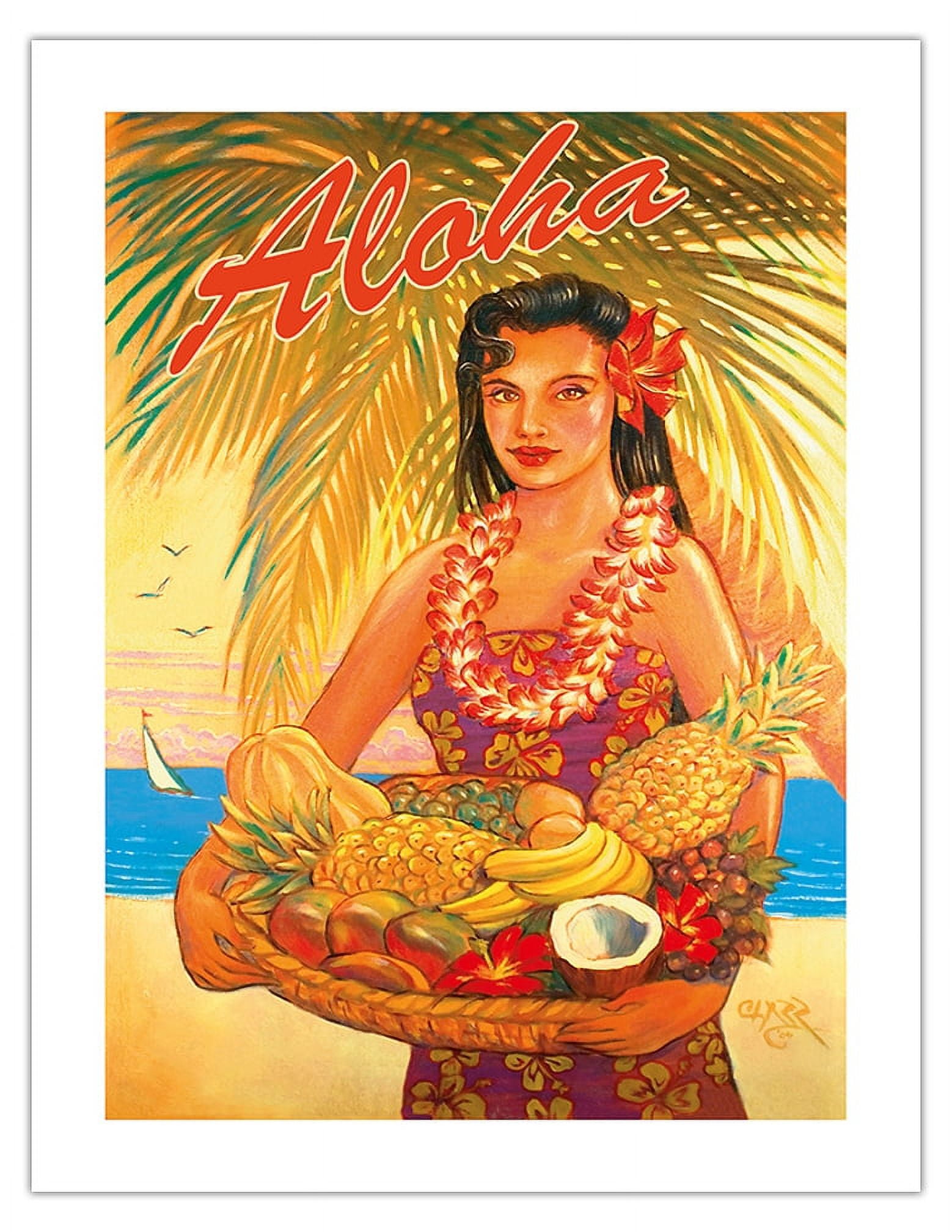 Aloha Fruit Basket - Hawaii Woman (Wahine) - Tropical Fruit Basket ...