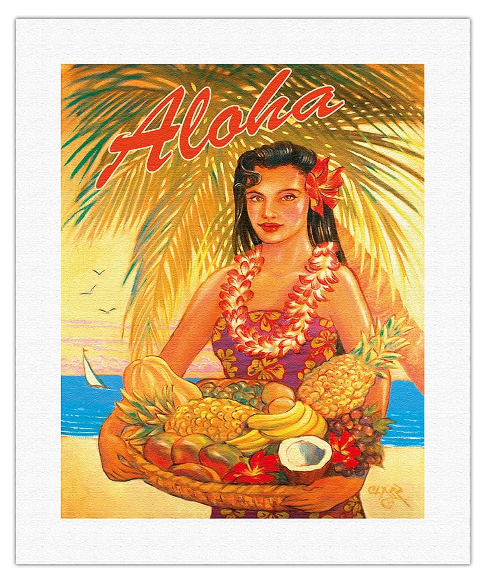 Aloha Fruit Basket - Hawaii Woman (Wahine) - Tropical Fruit Basket ...
