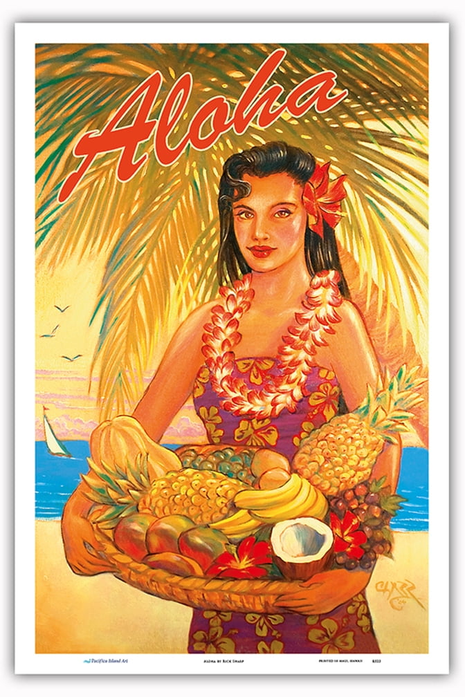 Aloha Fruit Basket - Hawaii Woman (Wahine) - Tropical Fruit Basket ...