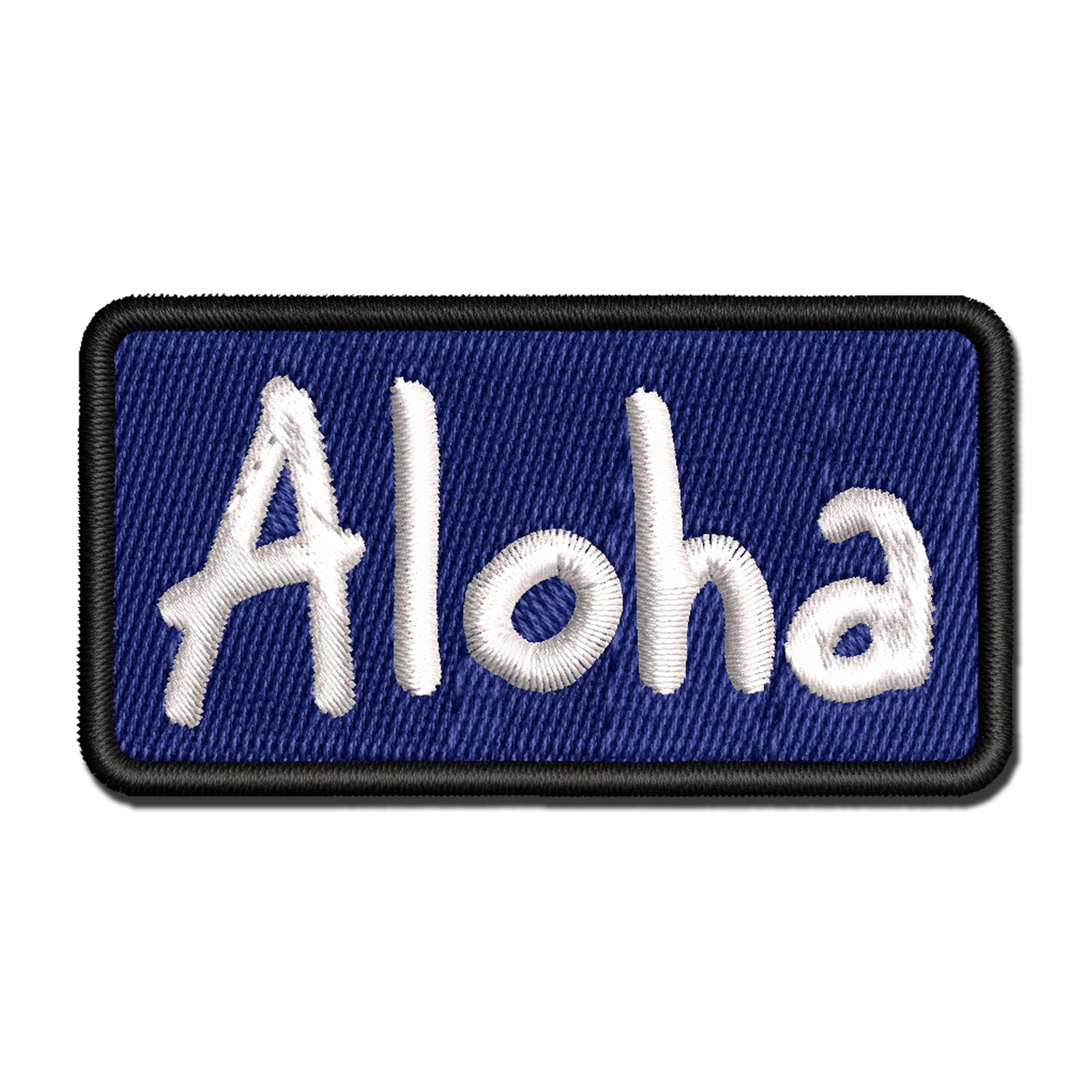 Aloha Fun Text Applique Multi-Color Embroidered Hook & Loop Patch - 2.5 ...