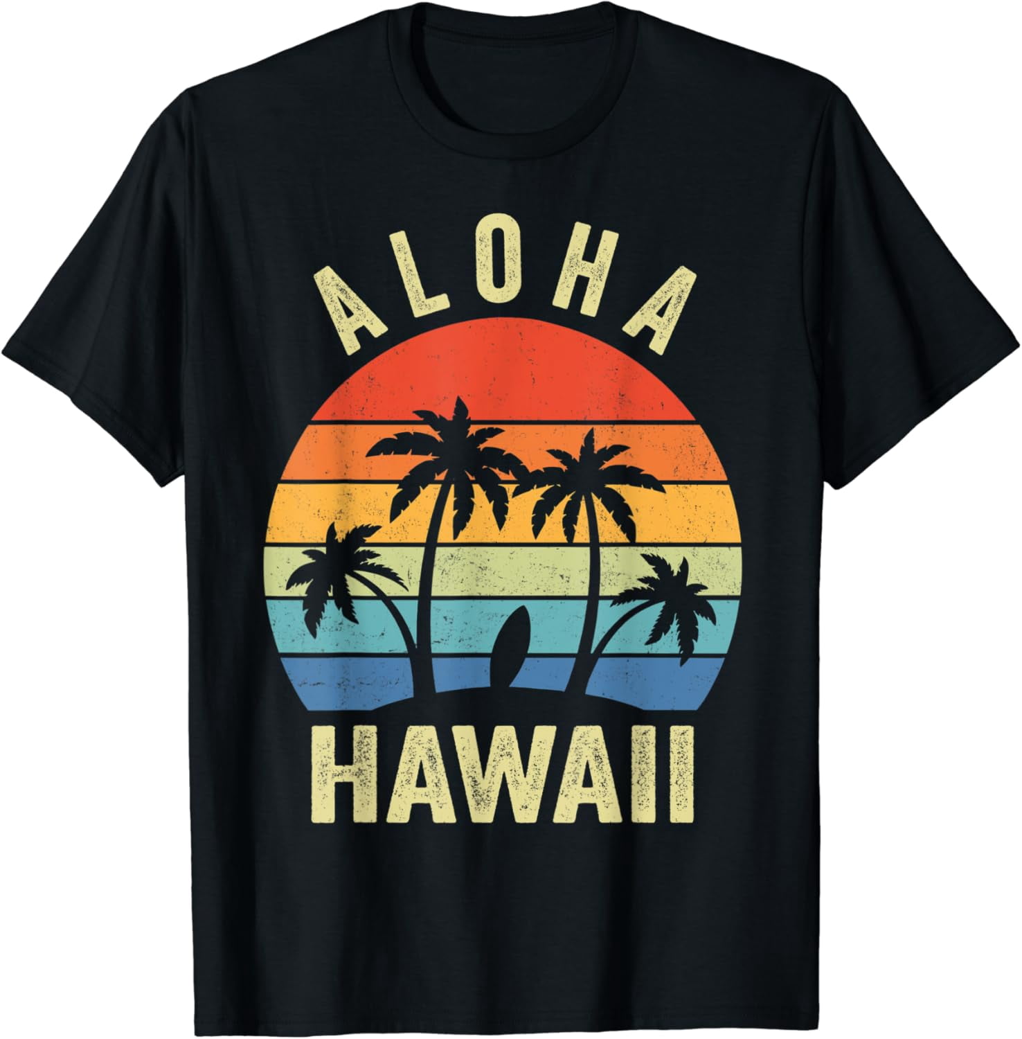 Aloha Hawaii Hawaiian Island Shirt Palm Beach Surfboard Surf T-Shirt ...